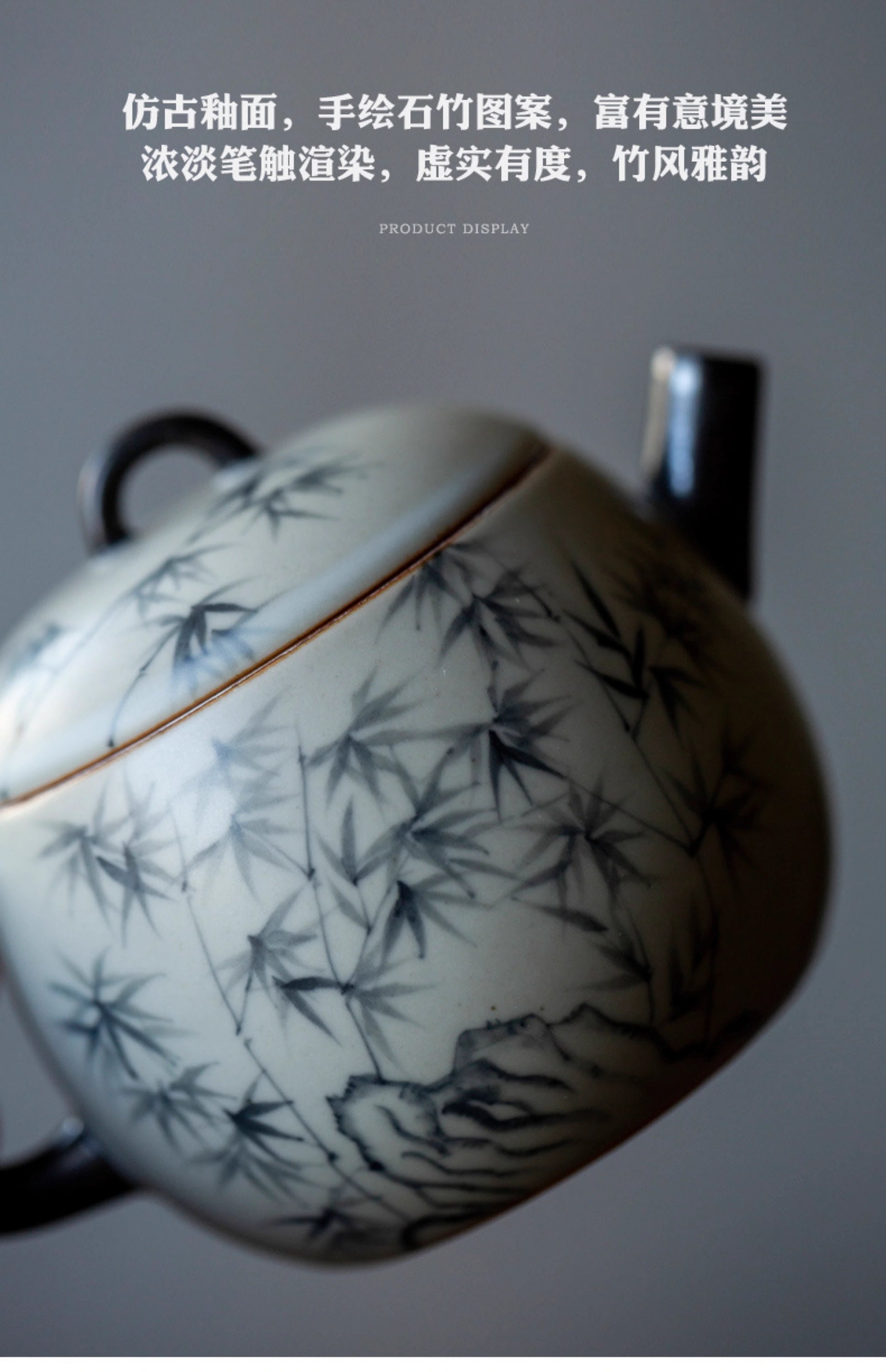 175cc Chinese Ceramic Handmade Bamboo Teapot Porcelain Gongfu Tea Pot ...