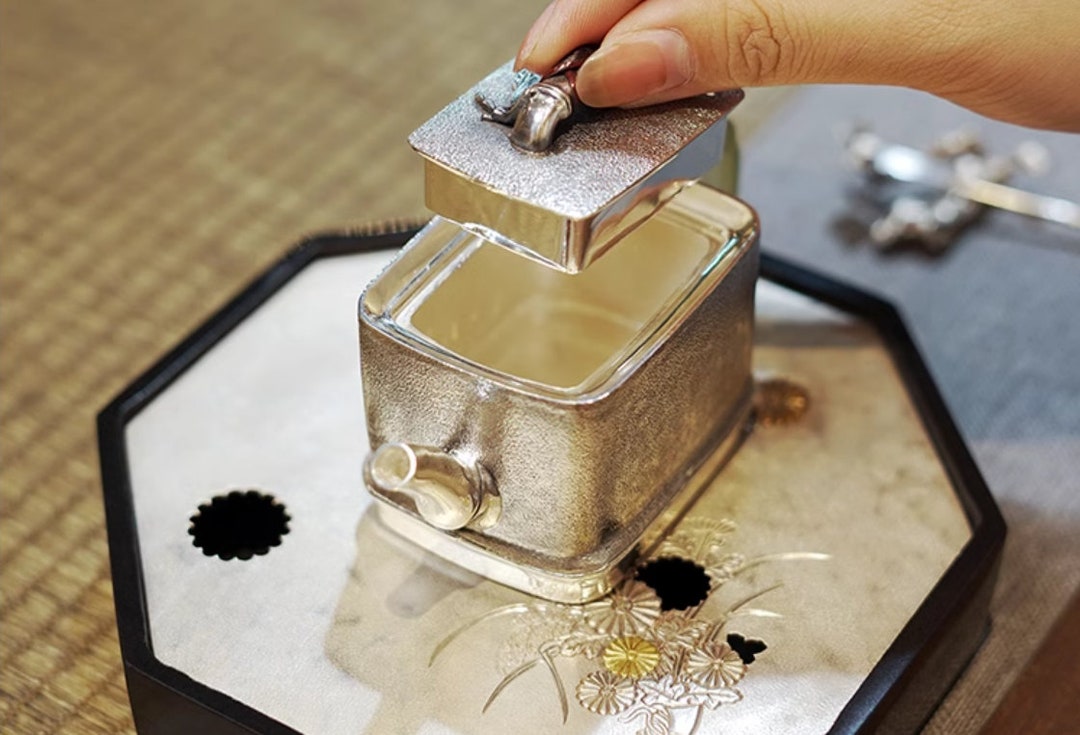 100cc Handmade Craftsmanship 999 Pure Silver Fangzhu Teapot Kettle Tea ...