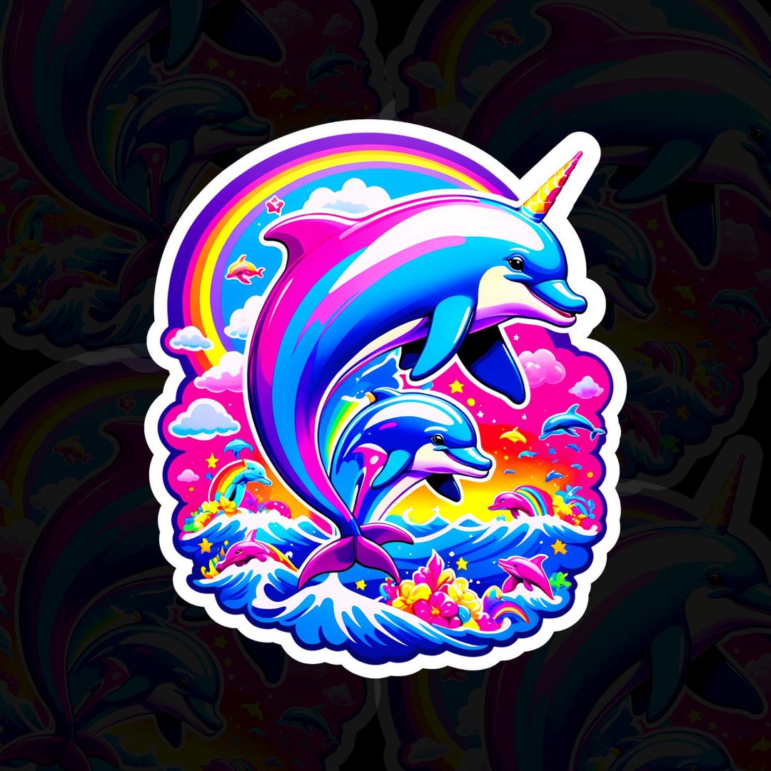 90s Nostalgia Dolphin Sticker | 90s Vintage Nostalgic Stickers | 90s ...