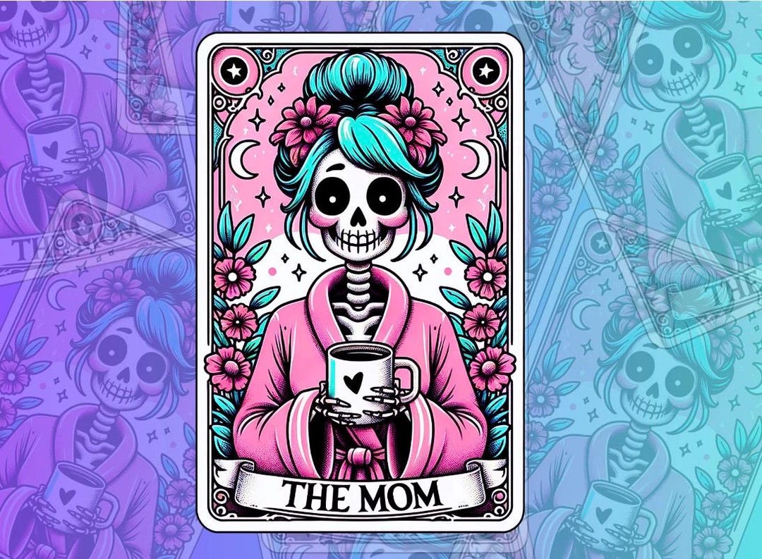 Funny Mom Tarot Card Vinyl Sticker: Waterproof Laptop Decal - Etsy