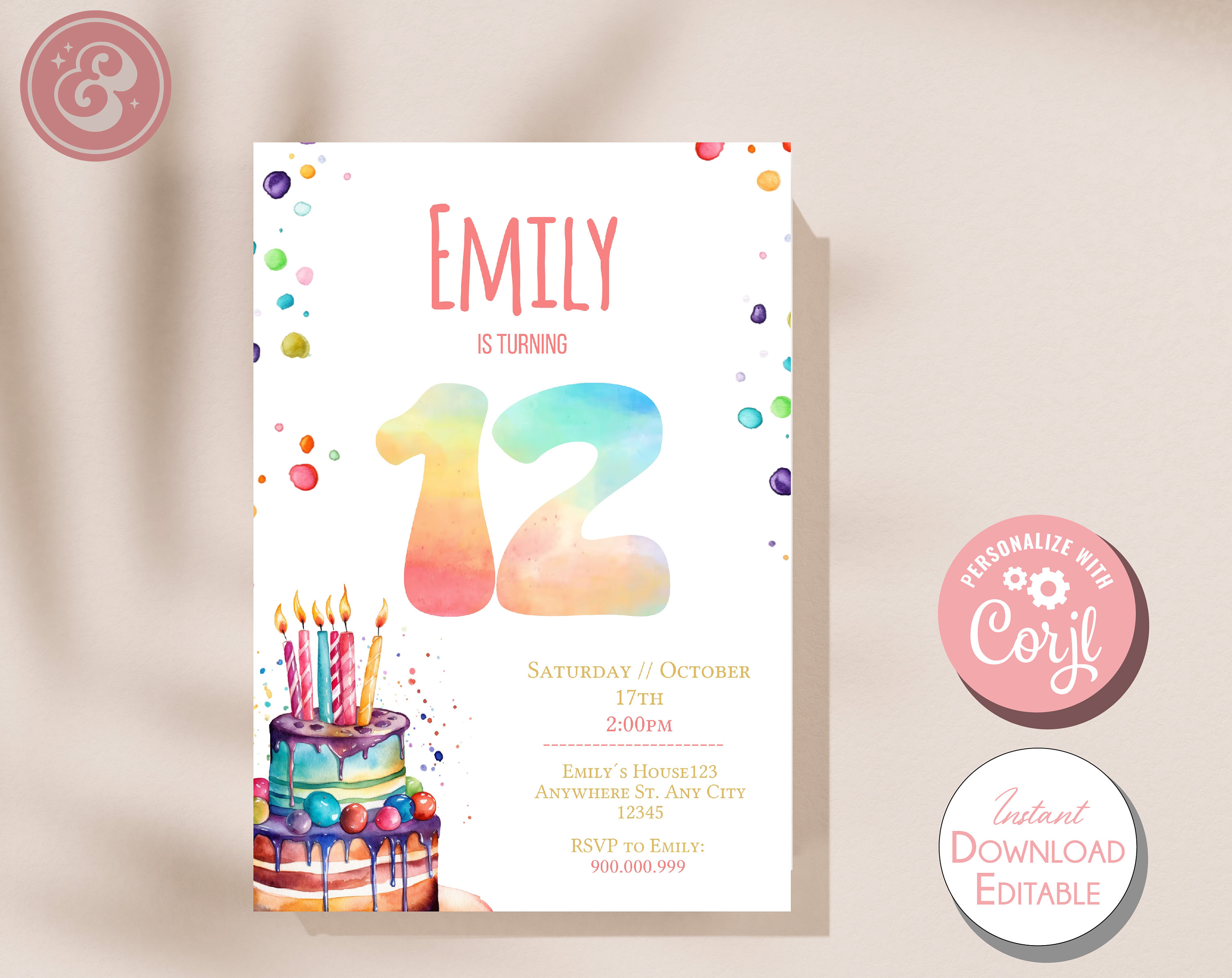 Birthday Invitation, Birthday, Template, Instant Download Editable ...
