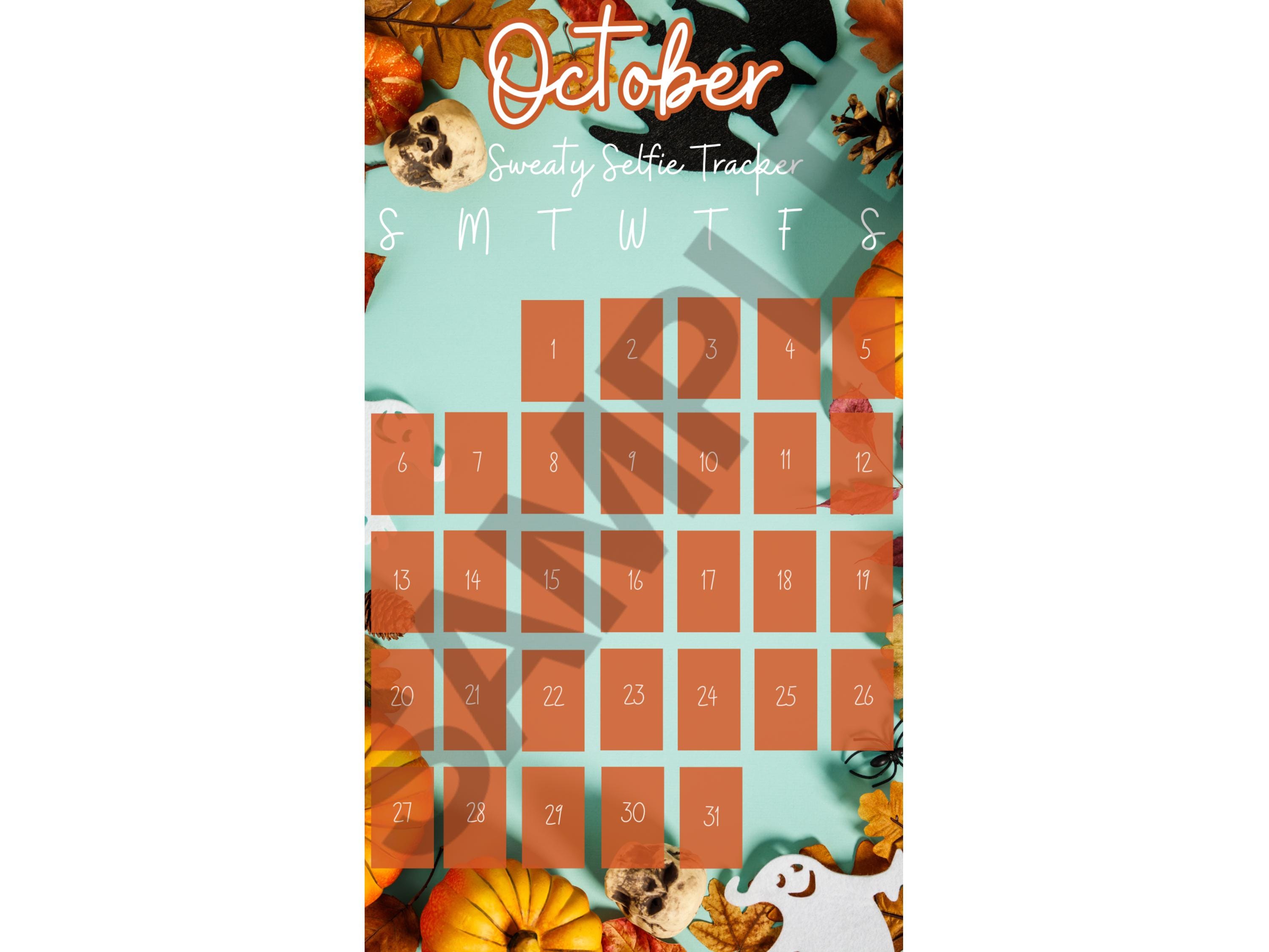 October Sweaty Selfie Tracker - Etsy