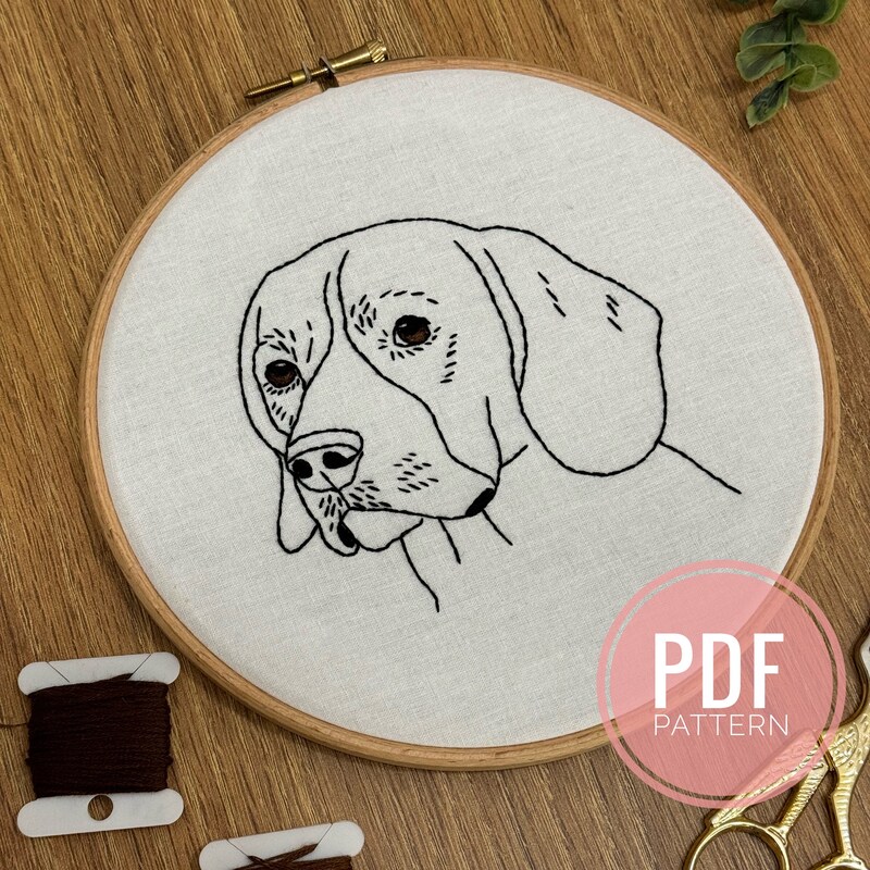 Beagle Embroidery - Etsy