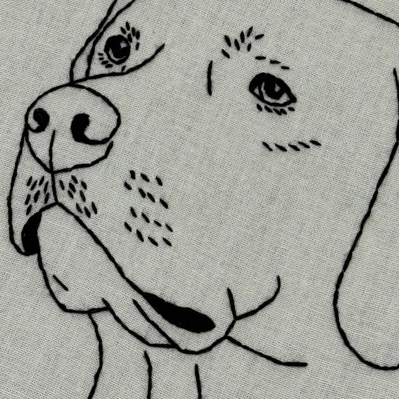 Labrador Retriever Hand Embroidery PDF Pattern, Dog Outline Portrait ...
