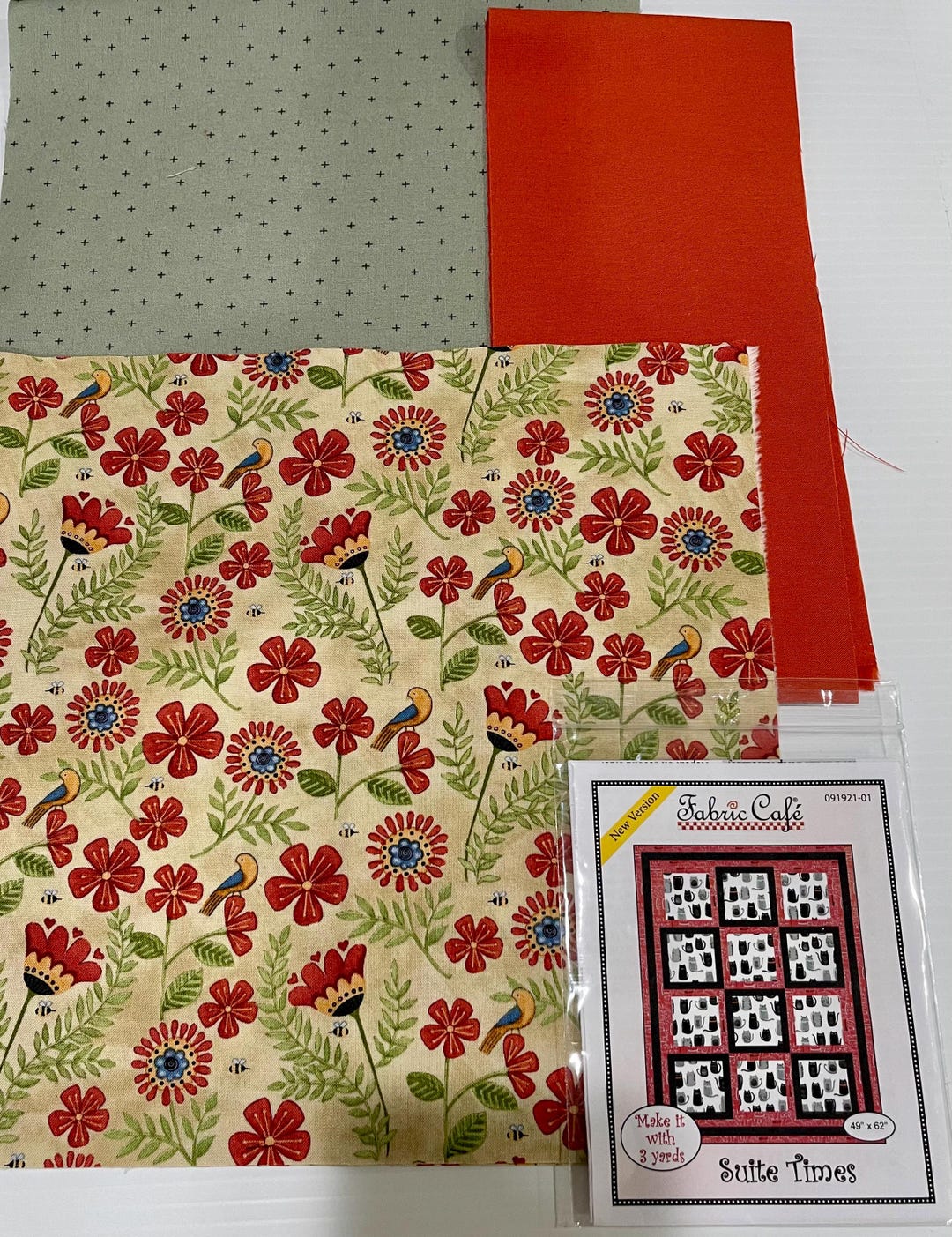 Fabric Cafe 3-yard Quilt Kit: Riley Blake Stitchy Birds - 49"x62" - Etsy