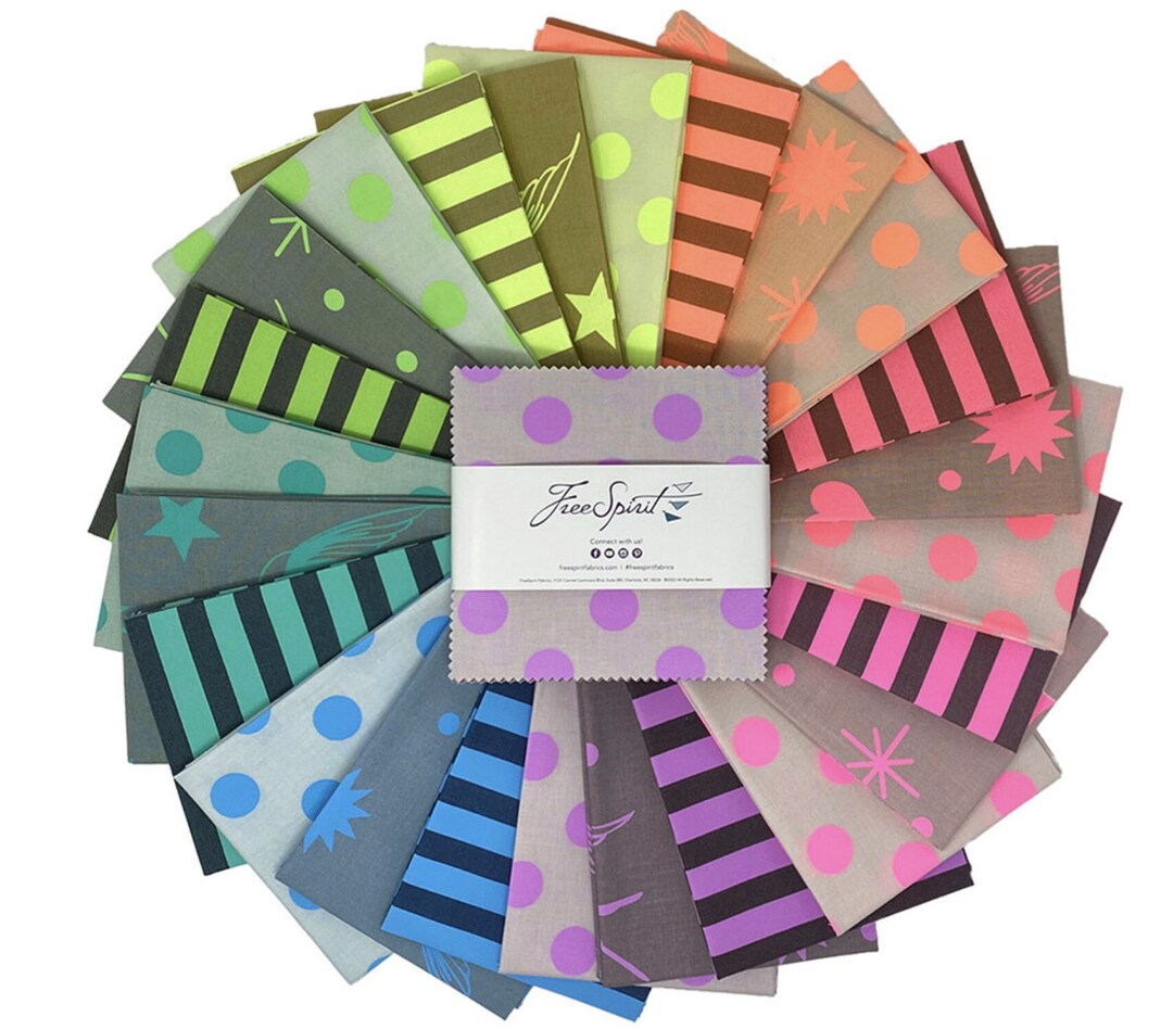 Tula Pink /neon True Colors /10 Charm Pack /42 Pieces - Etsy