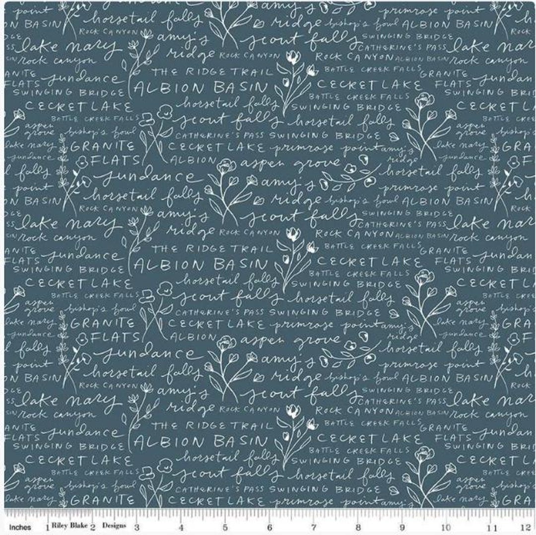 ALBION /text Blue/amy Smart /riley Blake Designs/c14595-blue /cut ...
