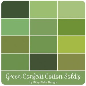 Confetti Cottons Green /fat Quarter Bundle /12 Pieces /riley Blake ...