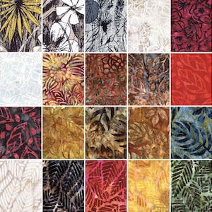 Floral Reflections: Mocha Chestnut Batik Quilting Cotton Fabric by the ...