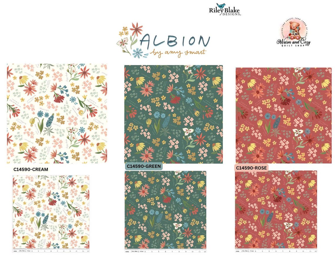ALBION /floral Plaid /dream /amy Smart /riley Blake Designs/c14596 ...