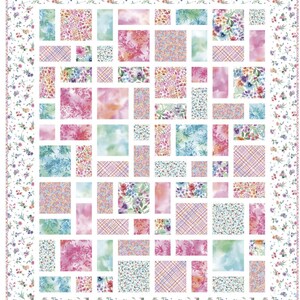 Double Delight Quilt Pattern /elizabeth Hernandez /tipsy Needle /two Sizes /54"x65" and 78" X 88 ...