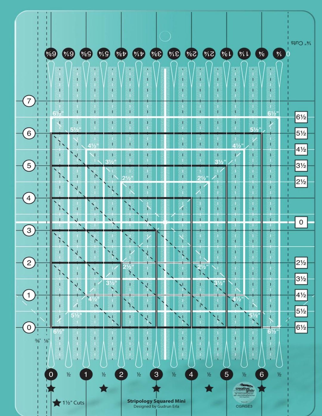 Creative Grids Squared Mini Quilt Ruler /creative Grids /ruler - CGRGE3 ...