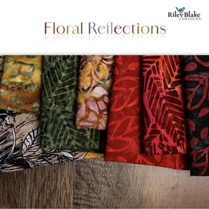 Floral Reflections: Mocha Chestnut Batik Quilting Cotton Fabric by the ...