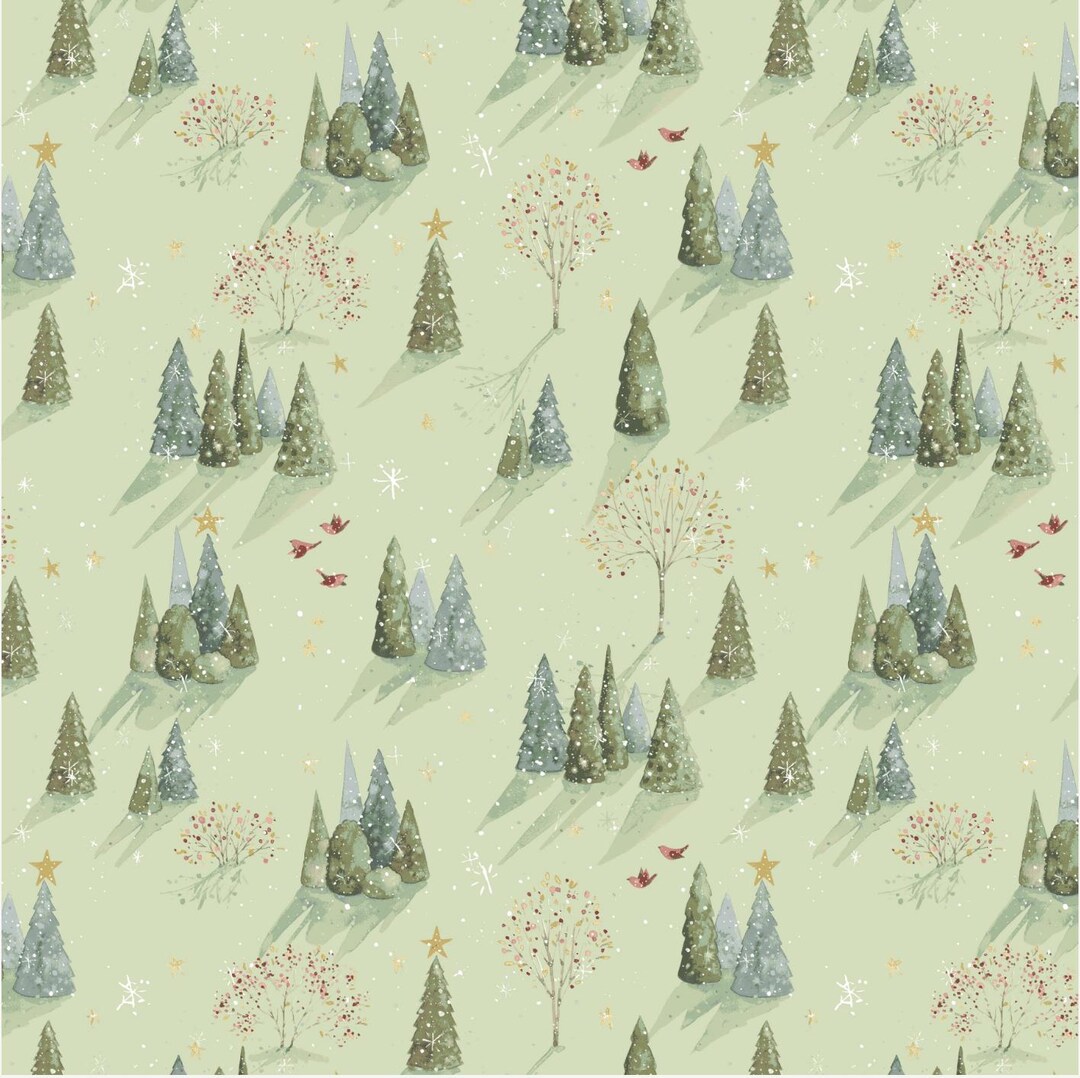 MAGICAL WINTERLAND /TREES /green /lisa Audit /riley Blake Designs ...