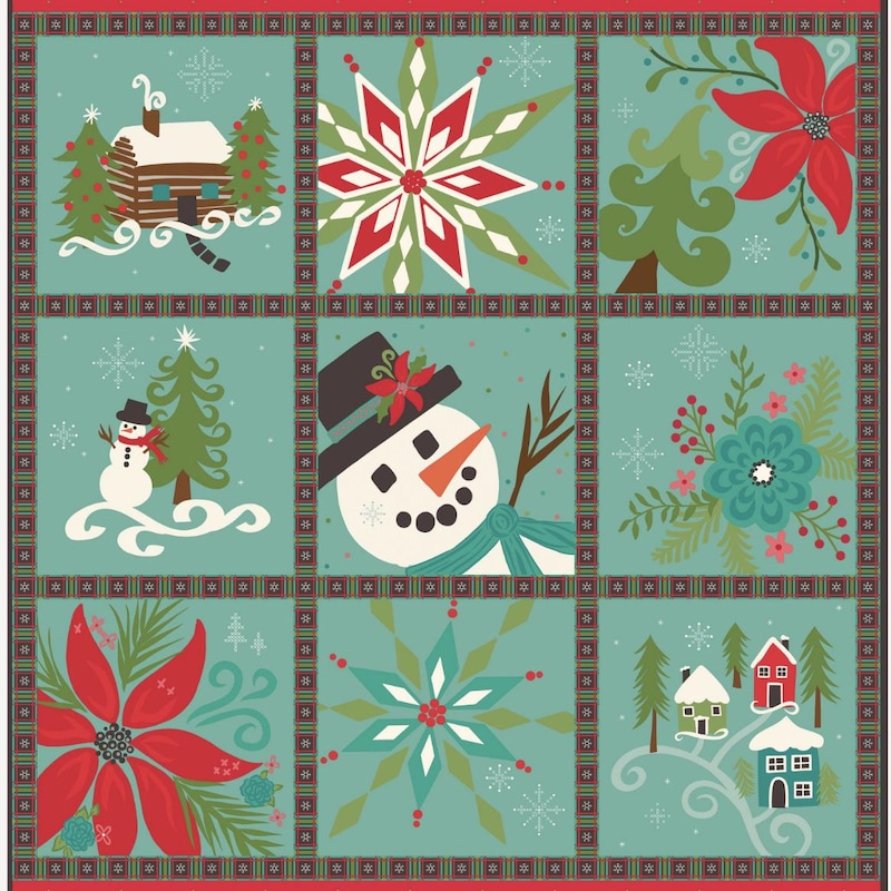 Teal Holiday Fabric - Etsy
