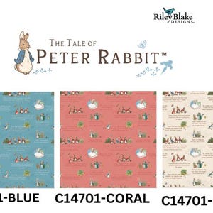 The Tale of PETER RABBIT /veggies/cream /beatrix Potter /riley Blake ...