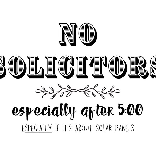 No Solar Panels Sign - Etsy