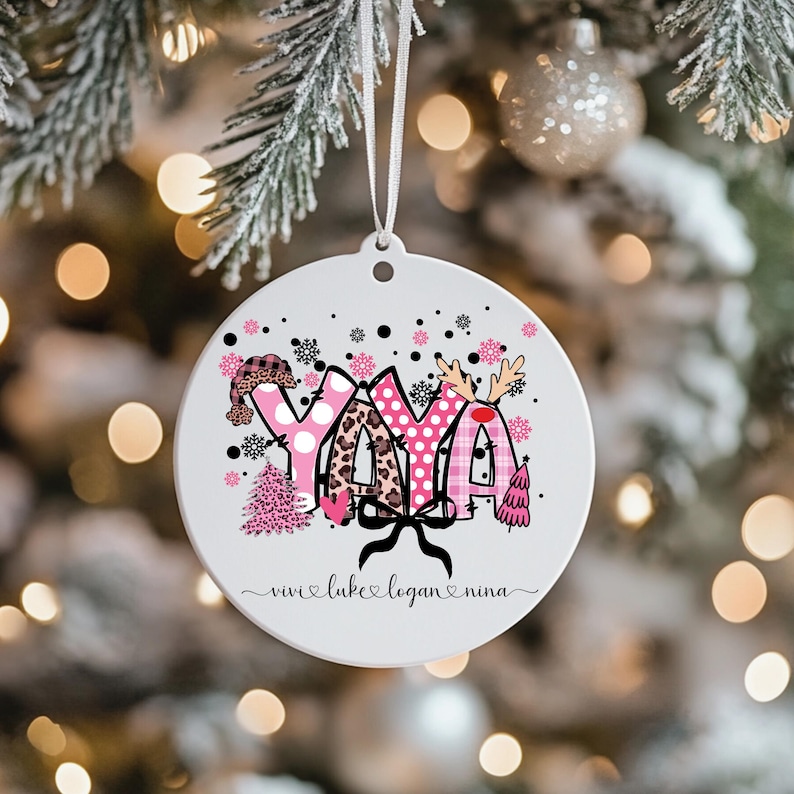 Personalized Grandma Ornament, Custom Grandkids Names Grandmother to Be ...