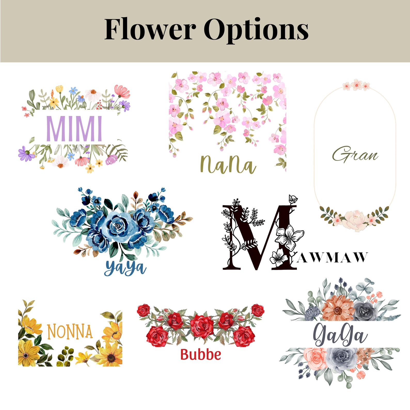 Custom Nana Floral Glass Cup, Water Color Mawmaw Frosted Tumbler With ...