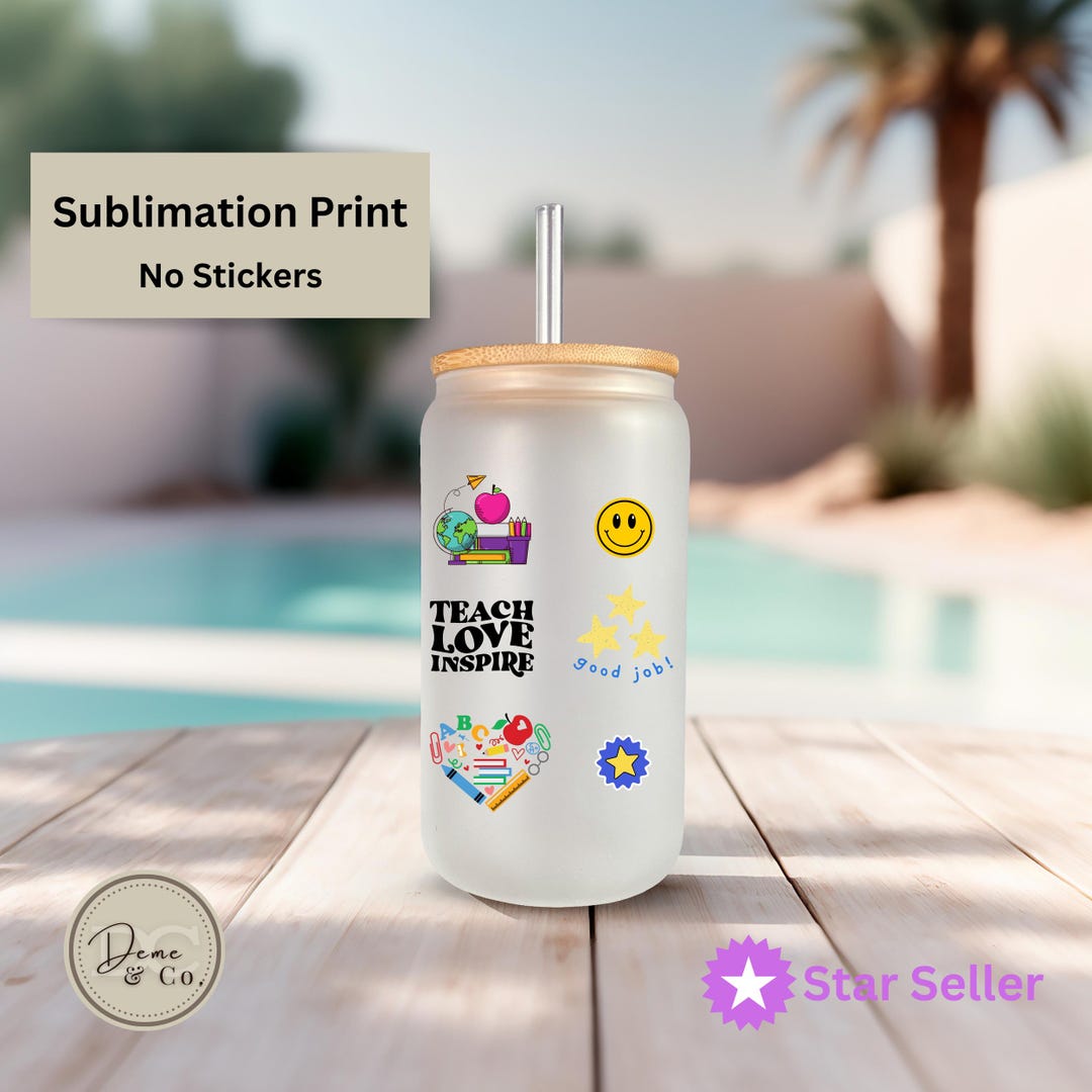 Custom Teacher Glass Cup, Personalized Teacher Appreciation Frosted ...