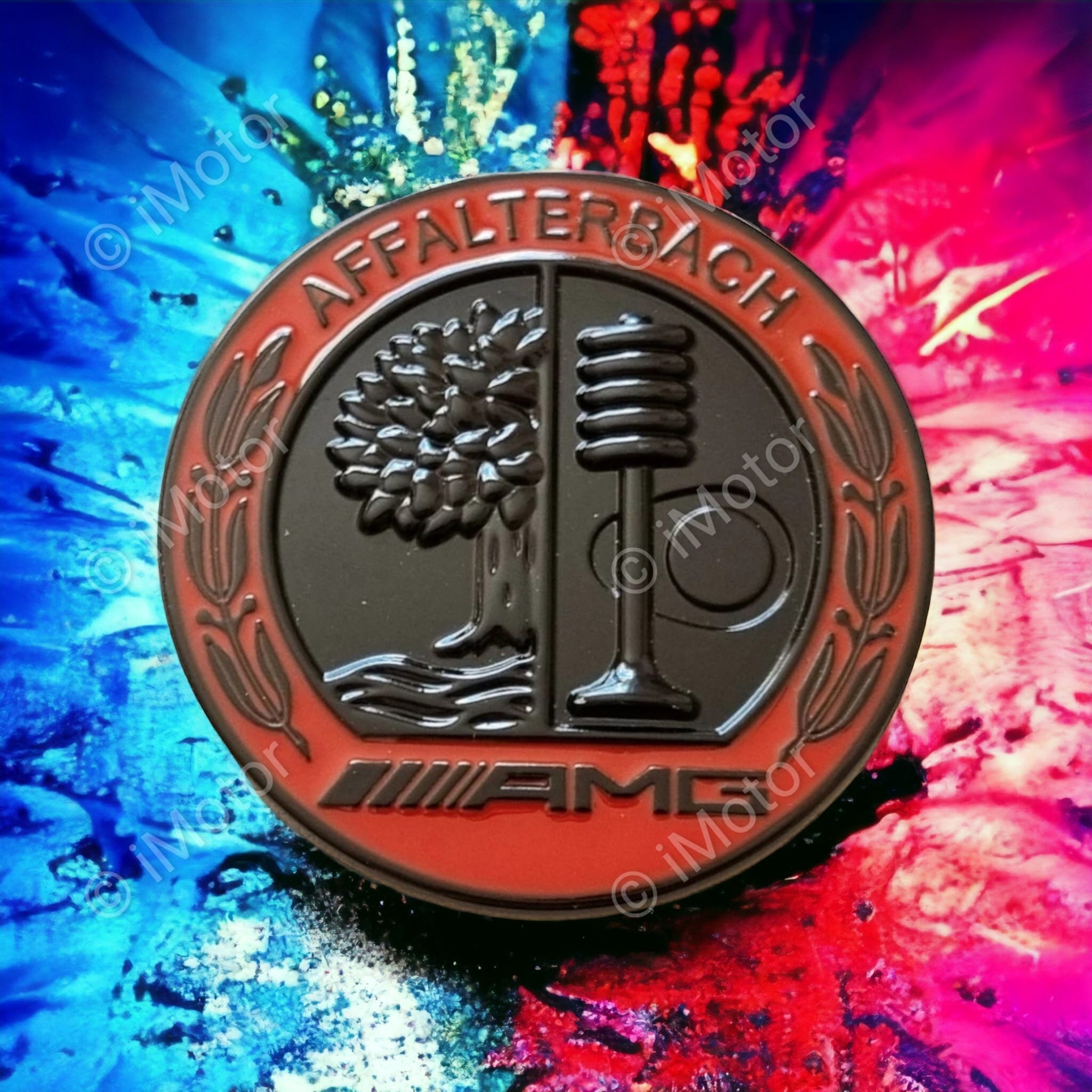 Logo AMG Affalterbach Emblem 3D Circular Black Red Gloss - Etsy