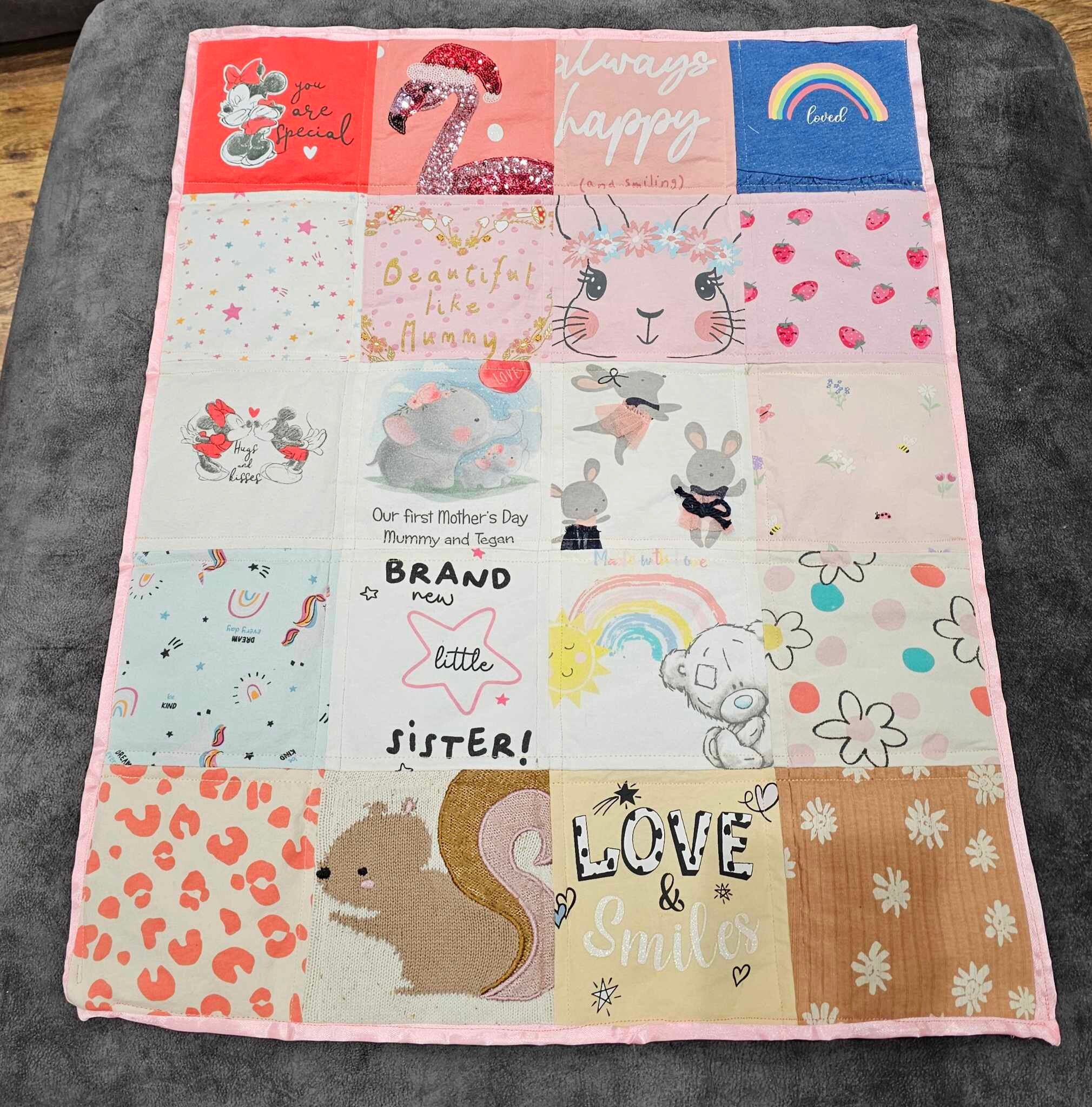 Custom Memory Blanket From Baby Clothes and Fabrics - Etsy