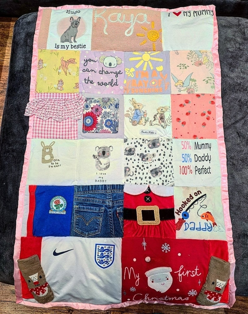 Custom Memory Blanket From Baby Clothes and Fabrics - Etsy