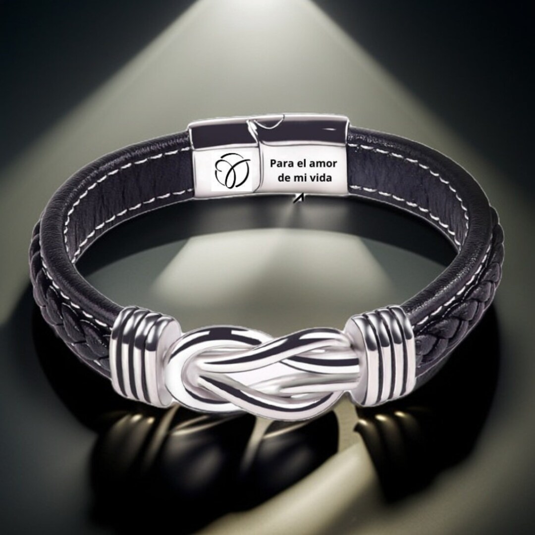 Personalized Leather Infinity Bracelet for Men - Father's Day Gift ...
