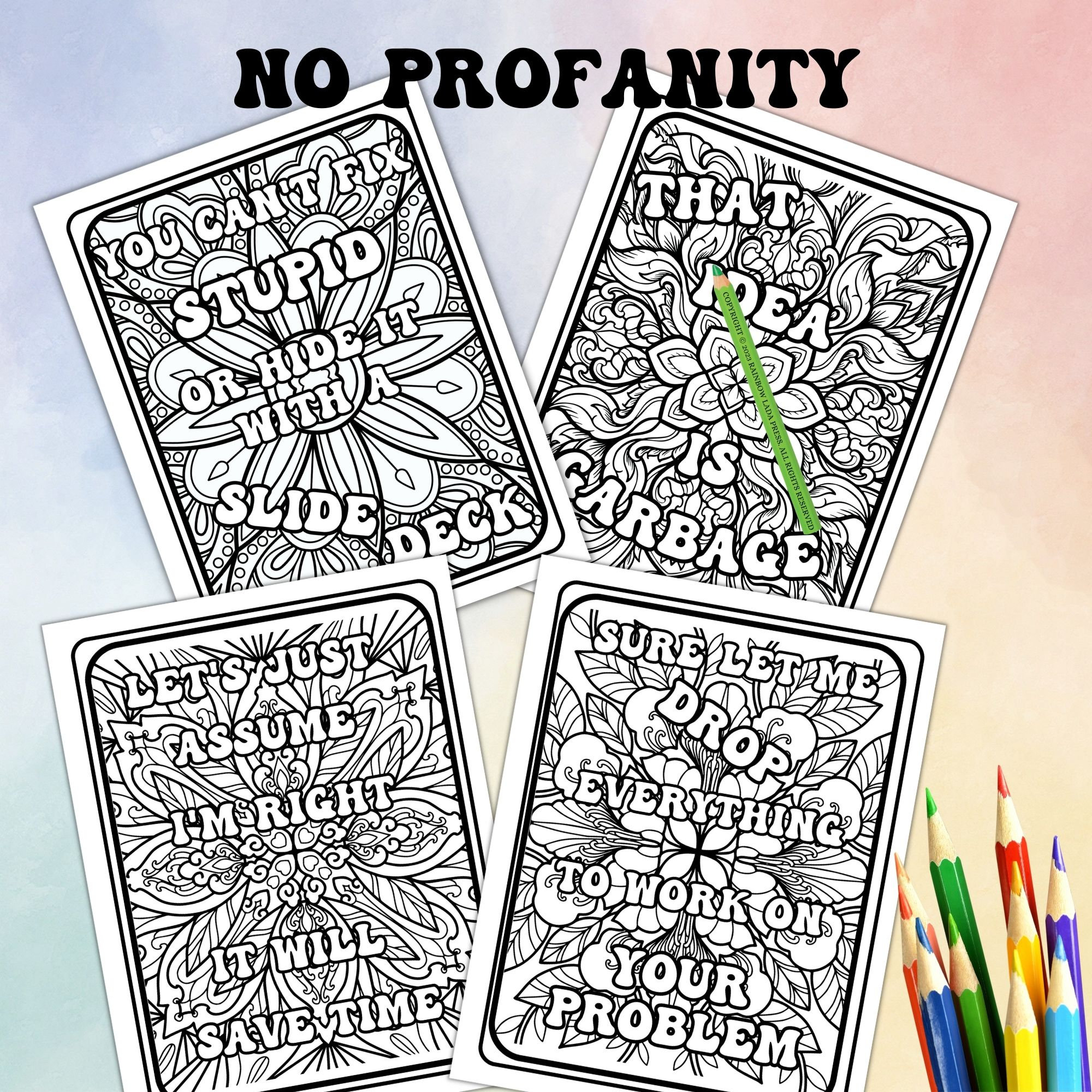 Funny Coworker Gift Adult Coloring Book Without Profanity Things I Want ...