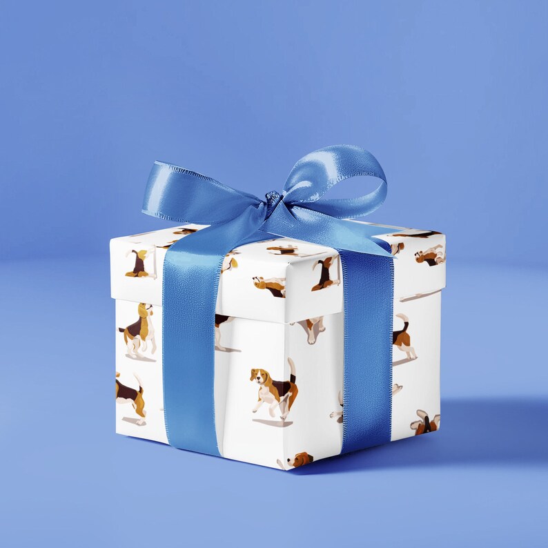 Beagle Dog Wrapping Paper, Dog Lover Gift, Cute Pet Paper, Birthday ...
