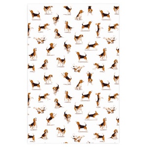 Beagle Dog Wrapping Paper, Dog Lover Gift, Cute Pet Paper, Birthday ...