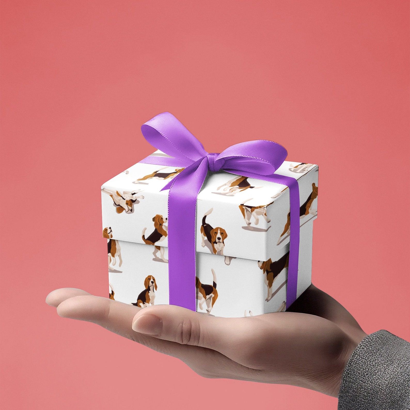 Beagle Dog Wrapping Paper, Dog Lover Gift, Cute Pet Paper, Birthday ...