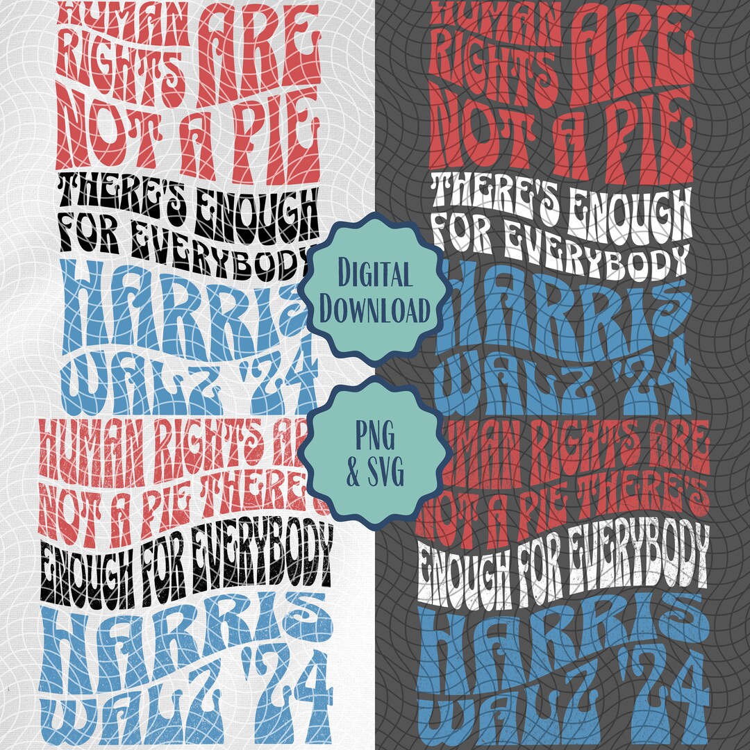 Kamala Harris Tim Walz 24 PNG SVG, 2024 Election, Human Rights Are Not ...