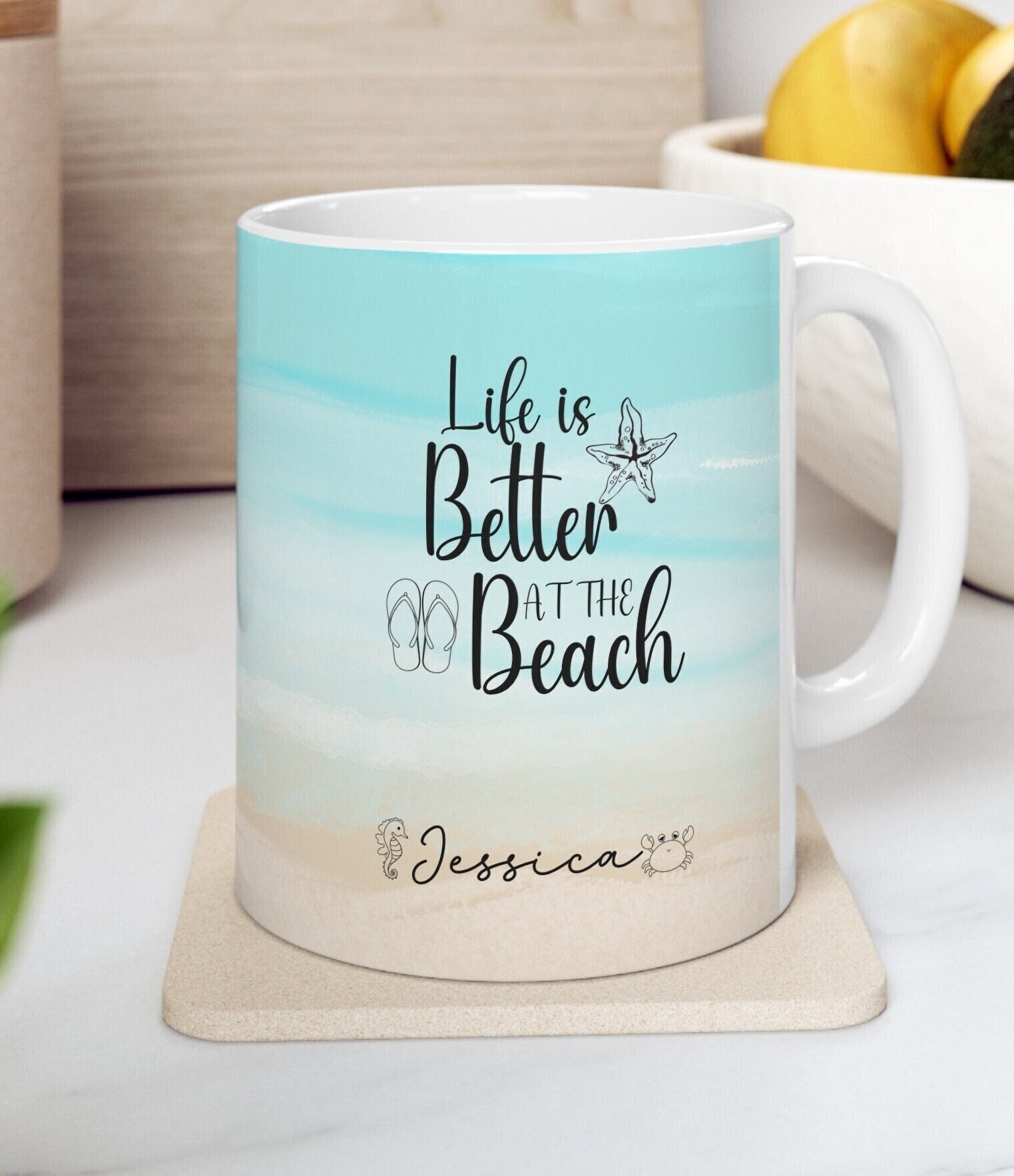 Beach Inspired Coffee Mug Personalized Life is Better at the Beach ...
