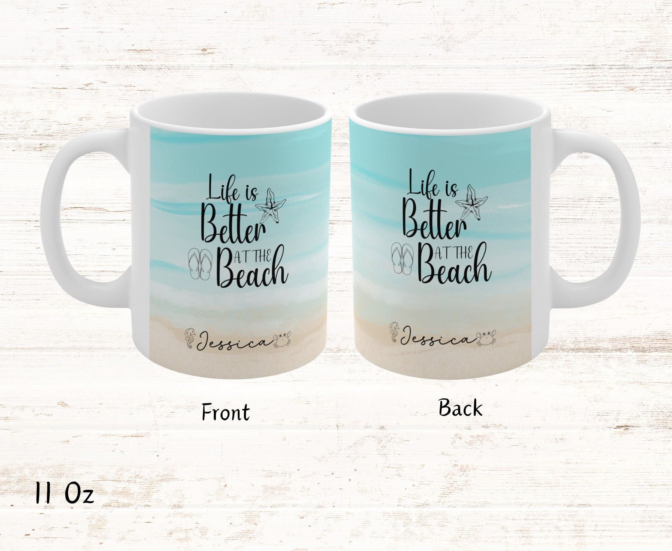 Beach Inspired Coffee Mug Personalized Life is Better at the Beach ...