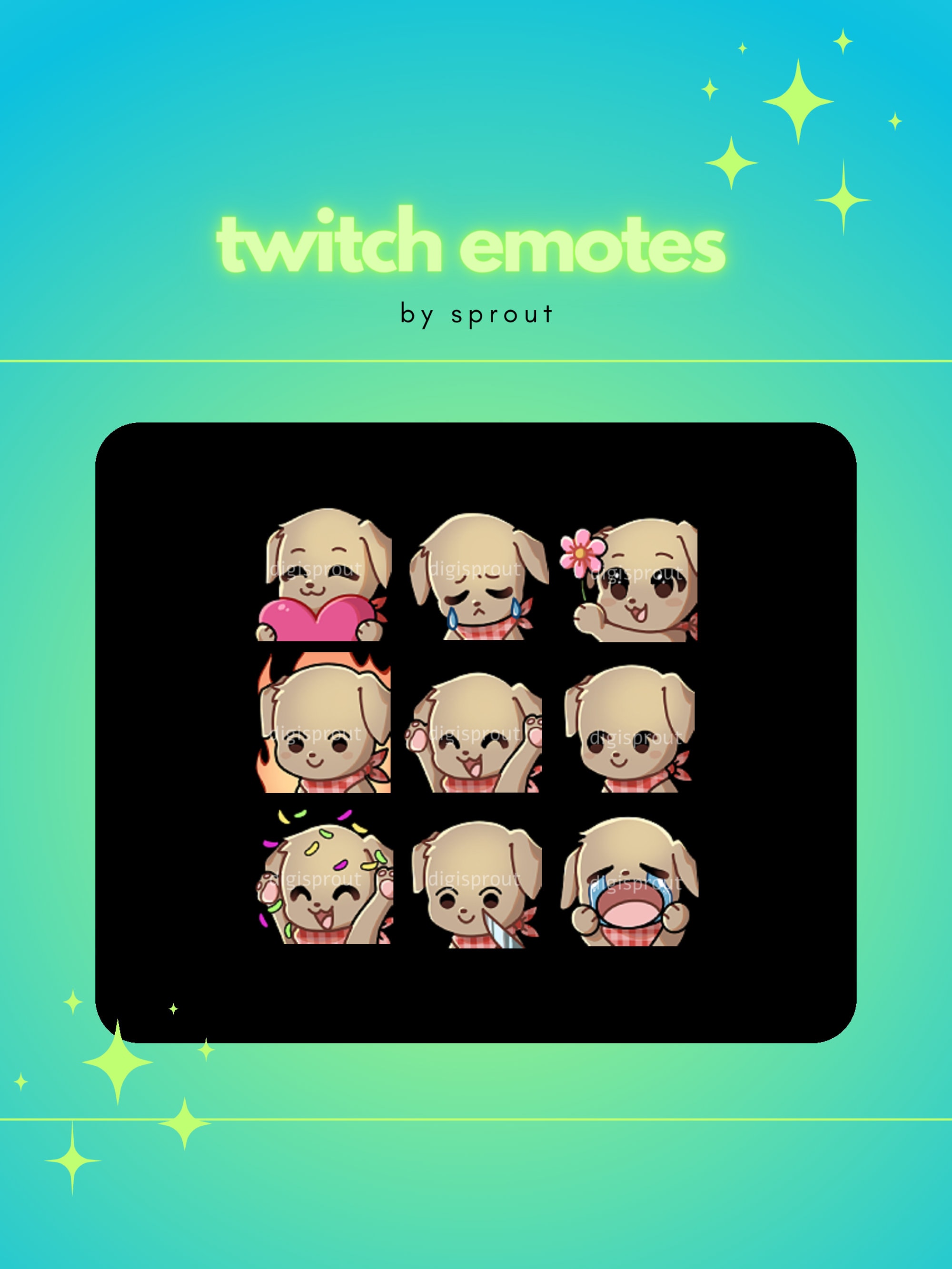 Cute Puppy Dog Emotes / Twitch & Discord - Etsy