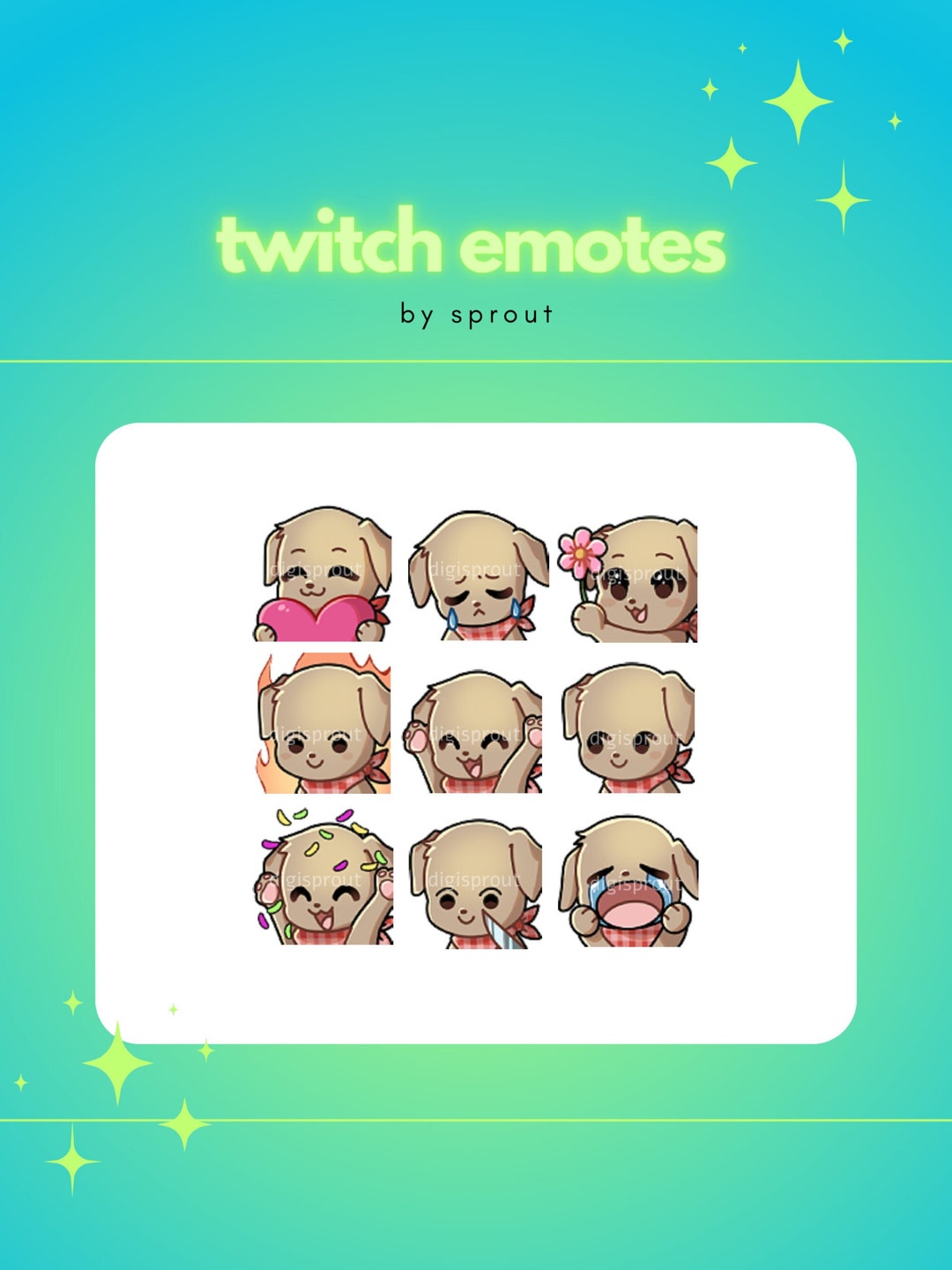Cute Puppy Dog Emotes / Twitch & Discord - Etsy