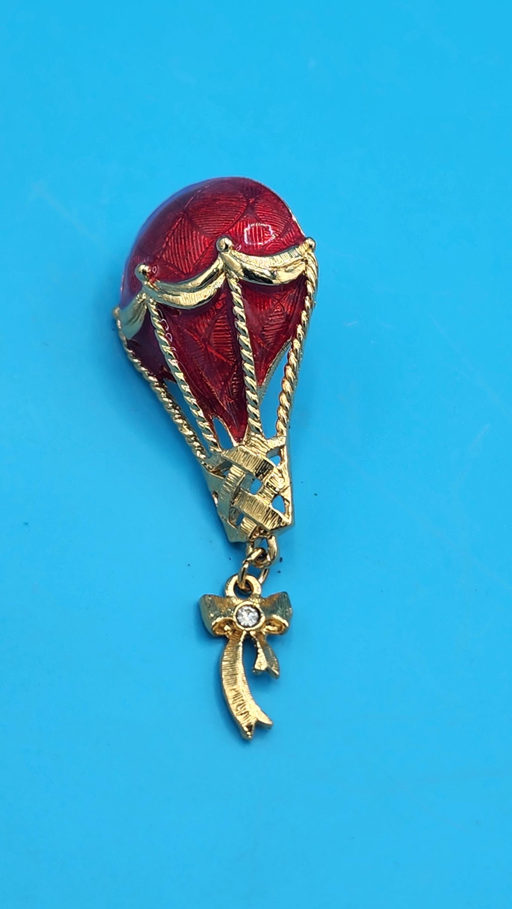 Vintage AVON Red Hot Air Balloon Pin - Etsy