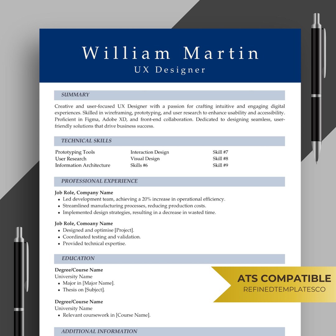 Cv Template Design, Resume Template Canva Tech, CV Template Blue and ...
