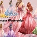 Princess Watercolor Clipart Set of 9 Clipart Princess Digital - Etsy