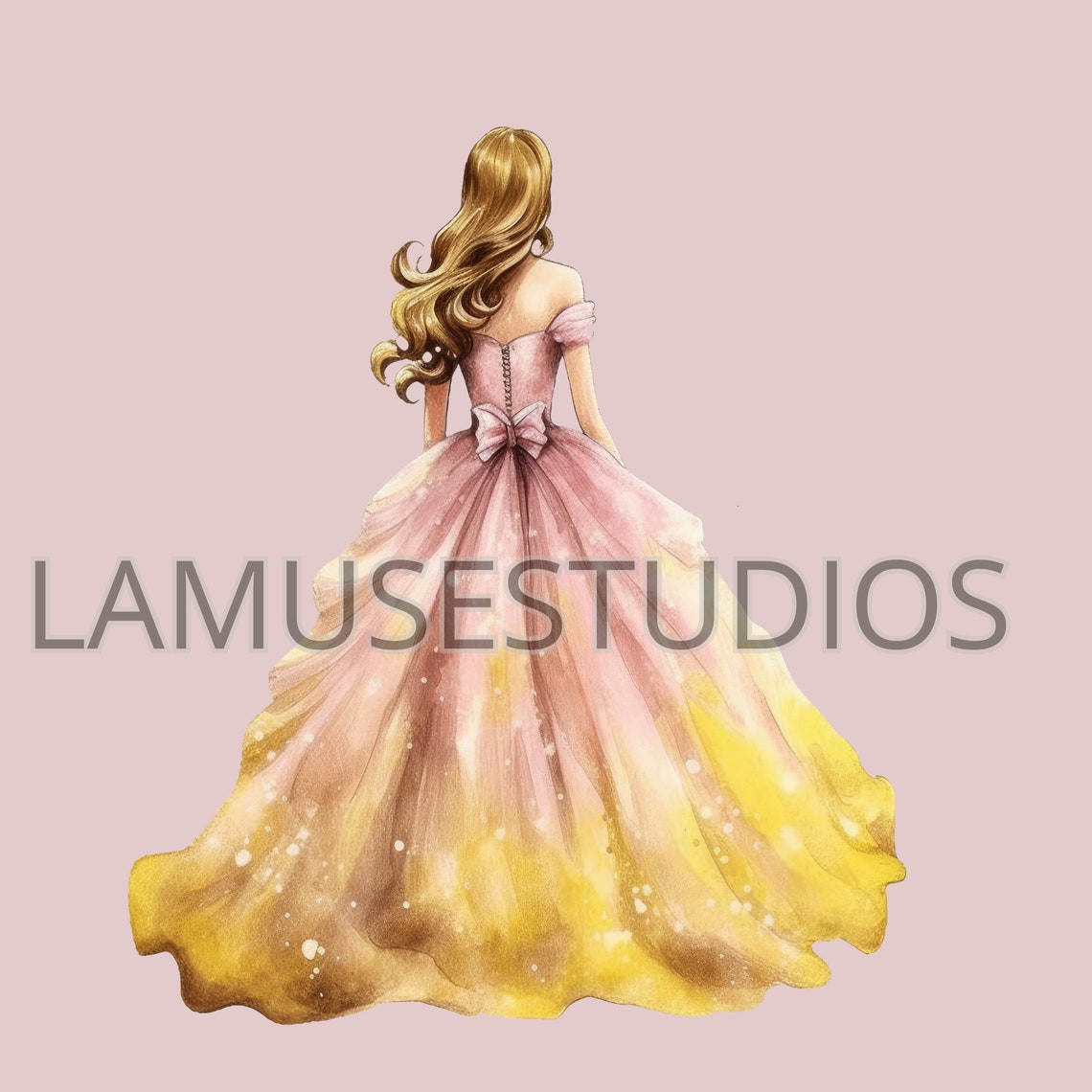 Princess Watercolor Clipart Set of 9 Clipart Princess Digital - Etsy