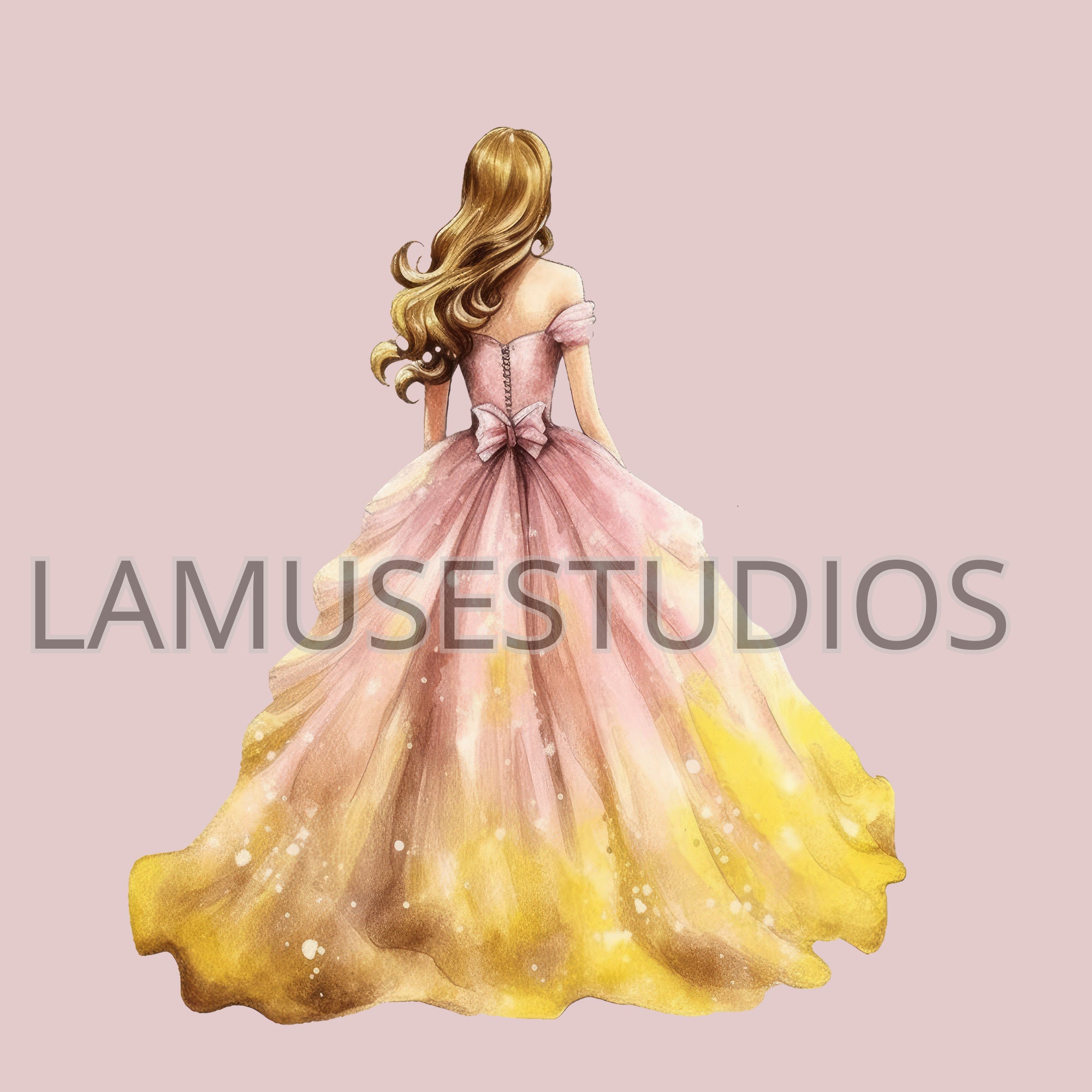 Princess Watercolor Clipart Set of 9 Clipart Princess Digital - Etsy