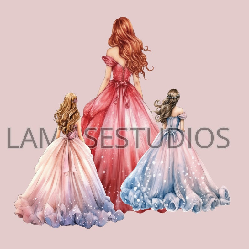 Princess Watercolor Clipart Set of 9 Clipart Princess Digital - Etsy