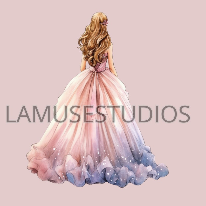 Princess Watercolor Clipart Set of 9 Clipart Princess Digital - Etsy