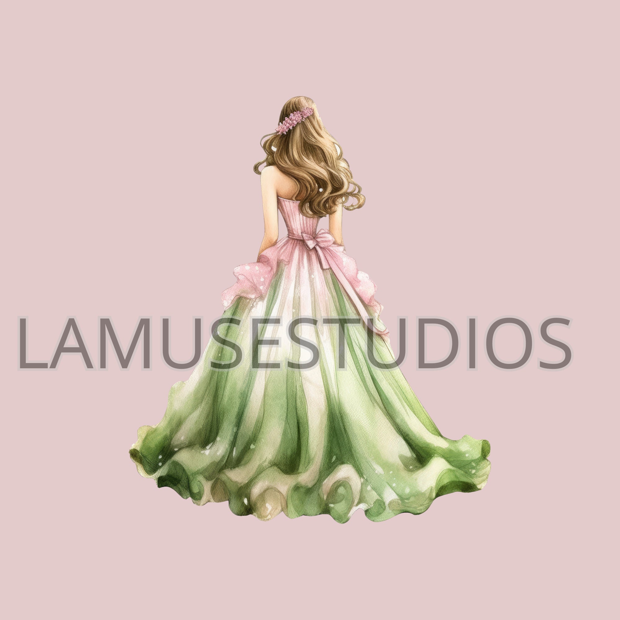 Princess Watercolor Clipart Set of 9 Clipart Princess Digital - Etsy