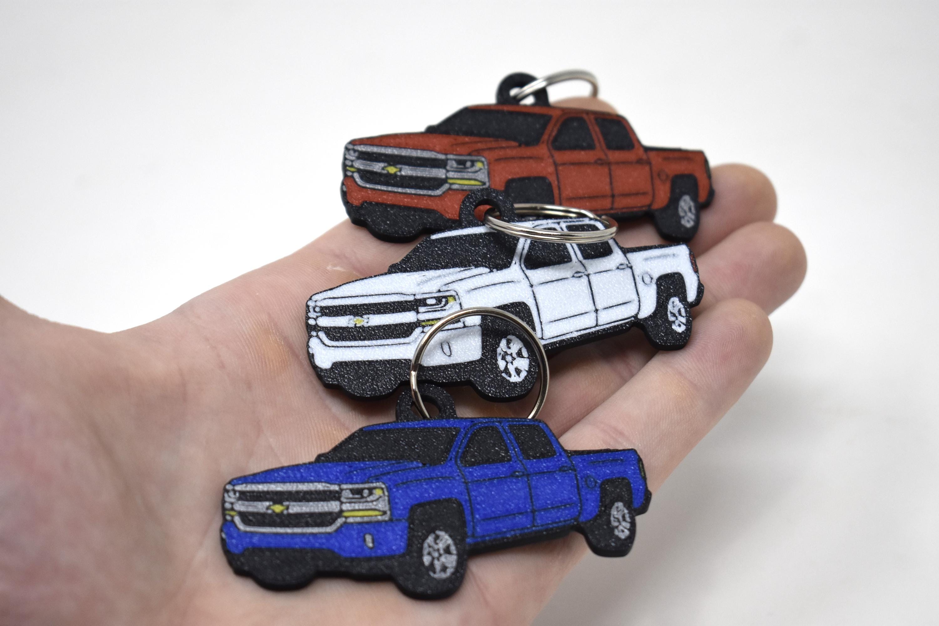 3D Printed Chevy Silverado Keychain – Tough, Rugged, and Reflective - Etsy