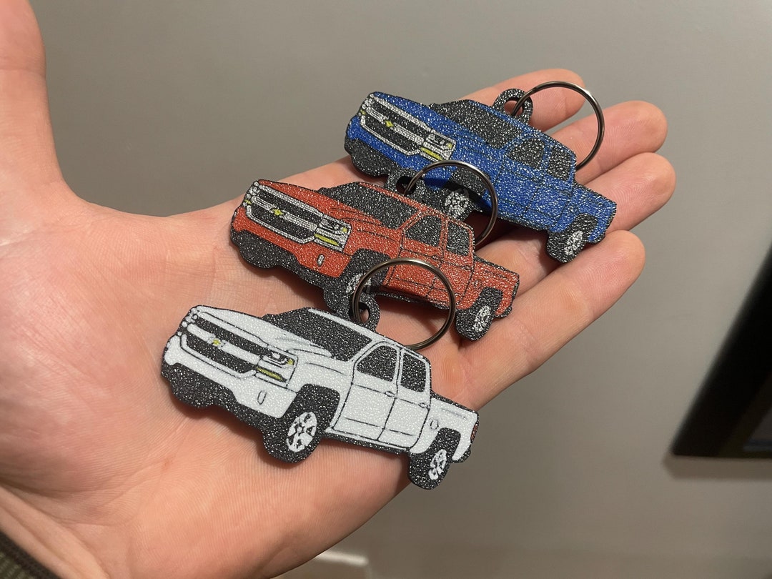 3D Printed Chevy Silverado Keychain Tough, Rugged, and Reflective - Etsy