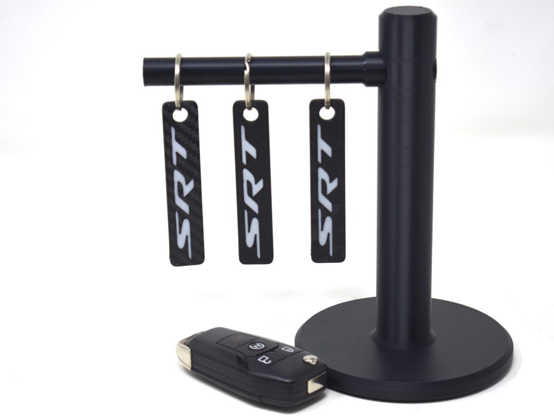 3D Printed SRT Logo Keychain – Reflective, Diamond, or Carbon Fiber ...