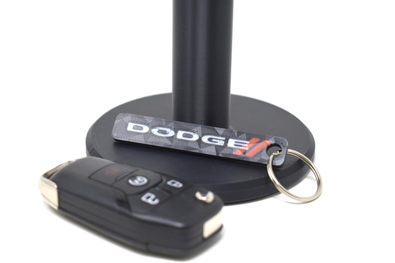 3D Printed Dodge Logo Keychain – Reflective, Diamond, or Carbon Fiber ...
