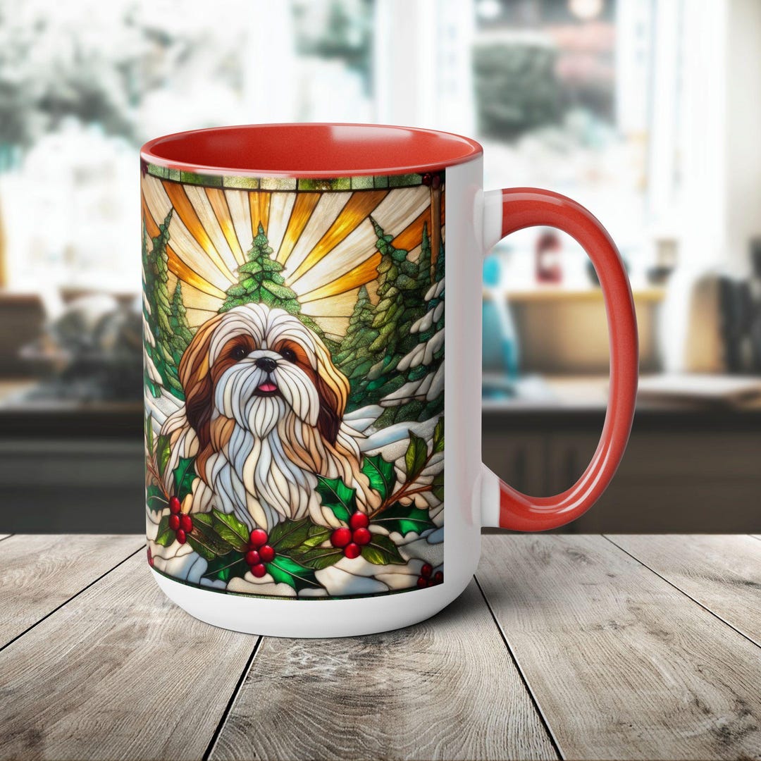 Shih Tzu Stained Glass Mug - Cute Shih Tzu Dog Gift, Shih Tzu Dog Gift ...